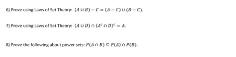 Solved 6 Prove Using Laws Of Set Theory AUB C A Chegg Com