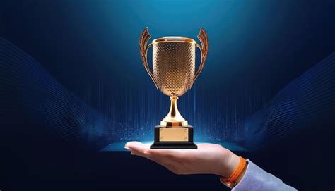Winners Cup And Best In Class Trophy Award Digital Background For Achievements Premium Ai