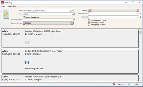 Audit Dialog Khaos Control Support