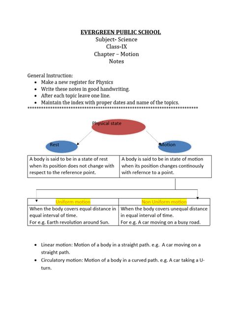 Ix Phy Motion Notes Pdf Velocity Acceleration