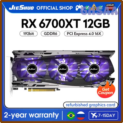 Jieshuo Amd Rx 6700xt 12gb Gaming Graphics Card เดสก์ท็อปคอมพิวเตอร์วิดีโอสํานักงาน Kas Rvn Cfx