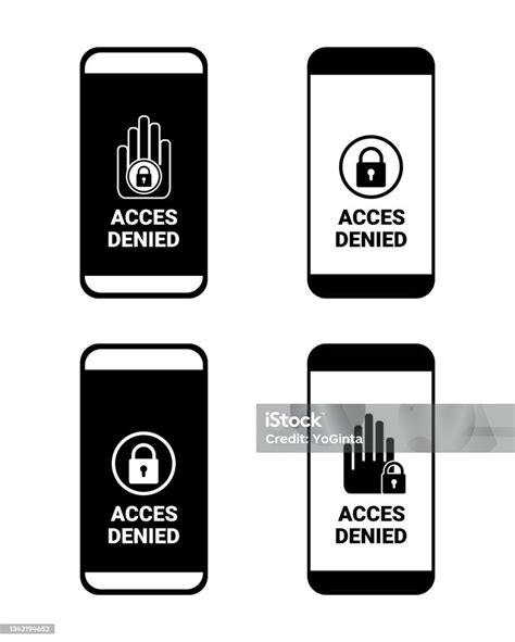 Acces Denied Sign On Mobile Screen Not Allowed Sign Restricted And