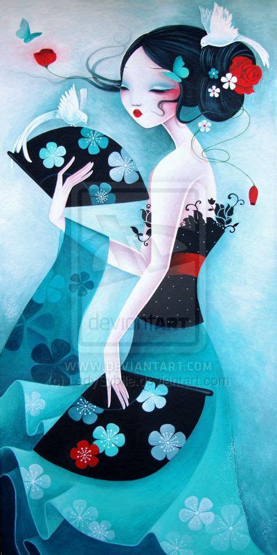 The Modern Geisha Geisha Illustration Colombes By Ladysybile On Deviantart Art Geisha