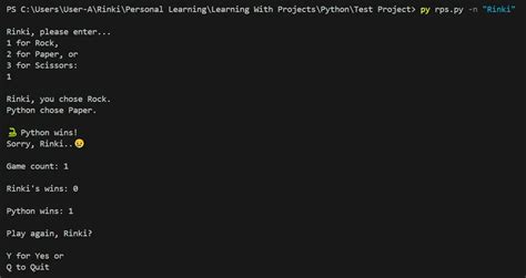 How To Create A Rock Paper Scissors Game In Python Using Cli