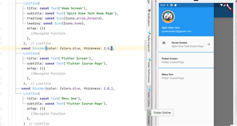 create drawer in flutter project spire view tech