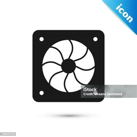 흰색 배경에 격리 된 회색 컴퓨터 쿨러 아이콘 Pc 하드웨어 팬 벡터 Cpu에 대한 스톡 벡터 아트 및 기타 이미지 Cpu 건강관리와 의술 단순함 Istock