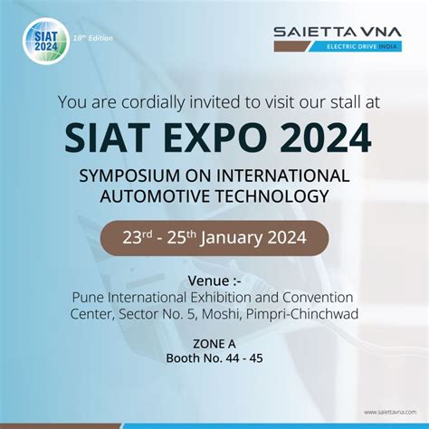 Saietta Vna Is Delighted To Invite You To Our Booth At The Siat Expo 2024 … Svna