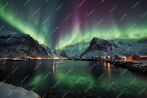 Premium Ai Image Aurora Borealis Over Hamnoy In Norway