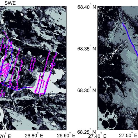 Snow Depth Pink And Swe Blue Measurements Collected At The Download Scientific Diagram