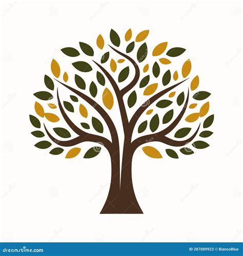 Tree D Simple Vector Illustration Style Stock Vector Illustration Of Floral Organic