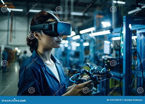 Engineers Using Augmented And Mixed Vr Tools Ai Deep Learning And Industry 4 0 Advancements Stock