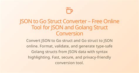 Json To Go Struct Converter Free Online Tool For Json And Golang