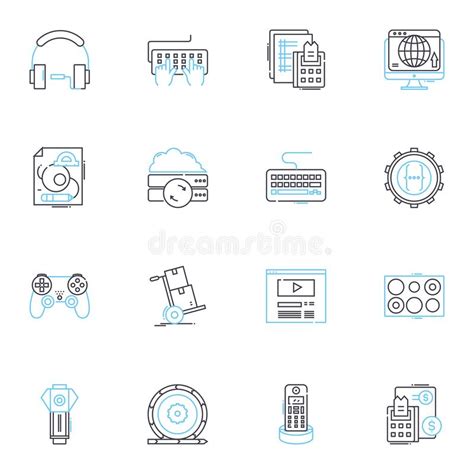 Machine Data Linear Icons Set Logs Metrics Performance Analytics Monitoring Devices
