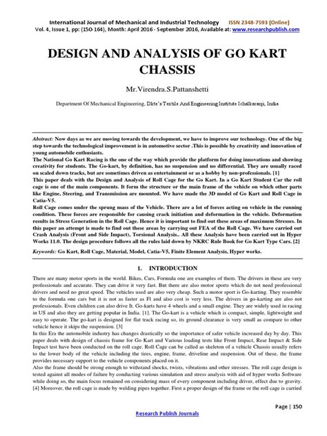 Design And Analysis Of Go Kart Chassis 3647 Pdf Pdf Structural Load Strength Of Materials