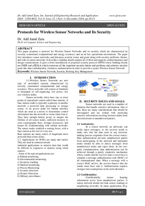 Pdf Protocols For Wireless Sensor Networks And Its Security