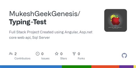 Github Mukeshgeekgenesistyping Test Full Stack Project Created