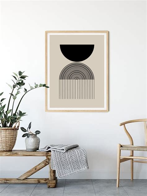 Boho Minimalist Abstract Art Abstract Poster Mid Century Modern Home