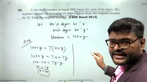 A Two Digit Number Is Equal To 7 Times The Sum Of Its Digits The