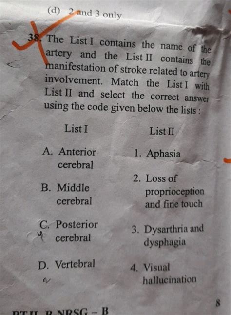 D 2 And 3 Only 38 The List I Contains The StudyX