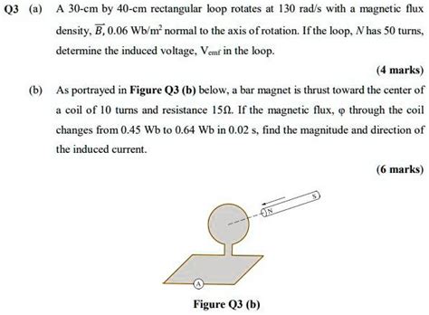 Solved Q3 A A 30 Cm By 40 Cm Rectangular Loop Rotates At 130 Rads