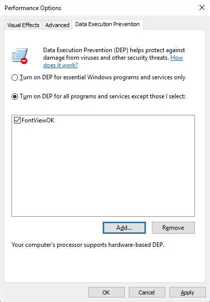 Data Execution Prevention Error Message Online Computer Tips