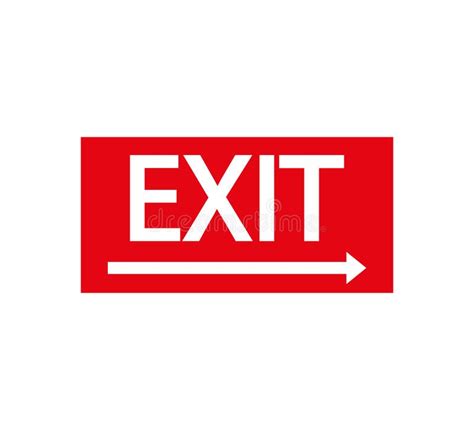 Red Exit Sign Vector Illustration Flat Design Stock Illustration Illustration Of Graphic