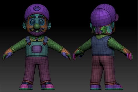 Artstation Super Mario Model Mario Character 3d Model Low Poly Game Assets