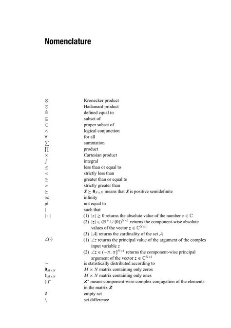 Nomenclature Complex Valued Matrix Derivatives
