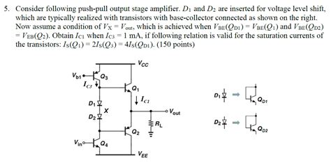 Solved 5 Consider Following Push Pull Output Stage Chegg Com