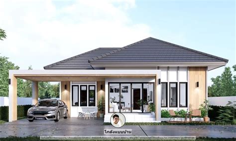 บ้านน่าอยู่อบอุ่น P 1182 แบบบ้านชั้นเดียว บ้านปั้นหยา แบบบ้านสวยดูฟรี