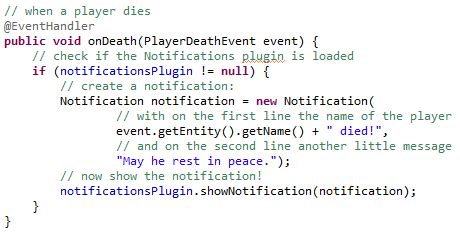 API For Plugin Developers Pages Notifications Bukkit Plugins Projects Bukkit