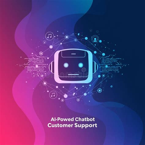 Ai Themed Illustration Featuring A Chatbot Face With Circular Eyes And
