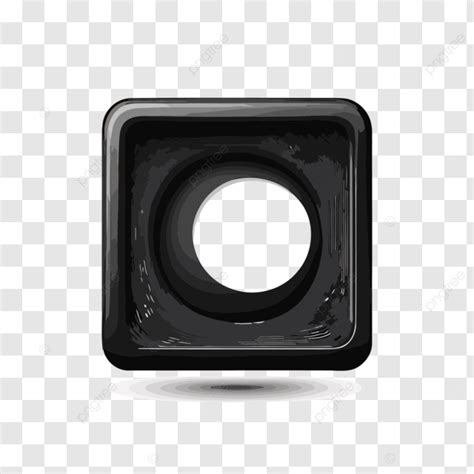 빈 구멍이 있는 검은색 사각형이 있는 아이콘 벡터 흰색 배경에 컬의 단순한 검은색 아이콘 그림자 없음 작은 프레임 중앙