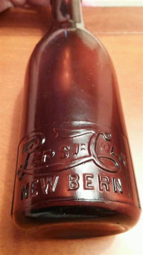 Pepsi Cola Amber Brown Glass Soda Bottle New Bern Registered