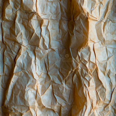 The Surface Reveals Intricate Patterns Of Creases And Folds On Crumpled Paper Illuminated By
