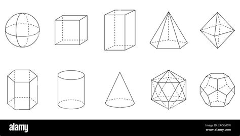 3d Geometric Shapes Square Cube Cuboid Pentagonal Pyramid