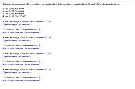 Solved Calculate The Percentage Of The Population Sampled Chegg