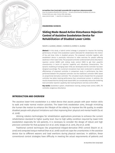 Pdf Sliding Mode Based Active Disturbance Rejection Control Of Assistive Exoskeleton Device