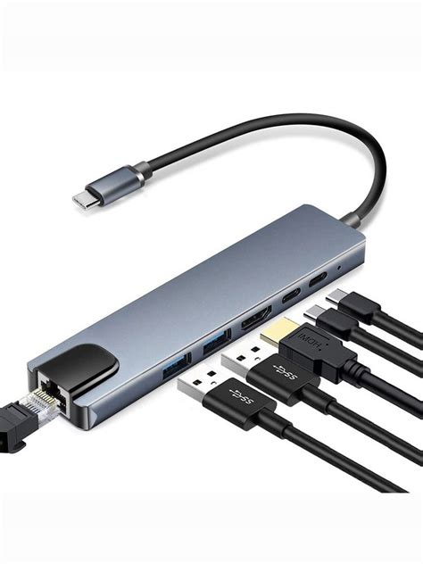 Type C Usb Hub 6 в 1 Usb 3 0 док станция для ноутбука и Macbook