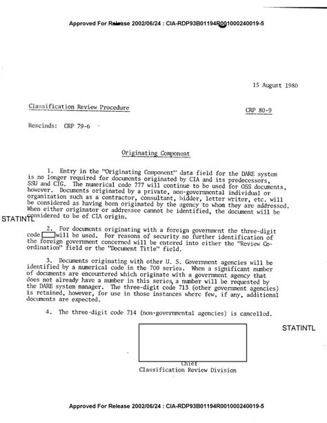 Classification Review Procedure Origination Component Documentcloud
