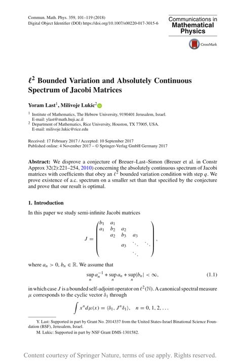 Ell2 Bounded Variation And Absolutely Continuous Spectrum Of Jacobi Matrices