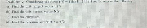 Solved Problem 2 Considering The Curve