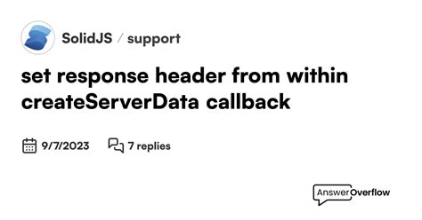 Set Response Header From Within `createserverdata` Callback Solidjs