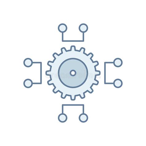 Work Flow Vector Icon Symbol Isolated On White Background Stock Vector Illustration Of Linear