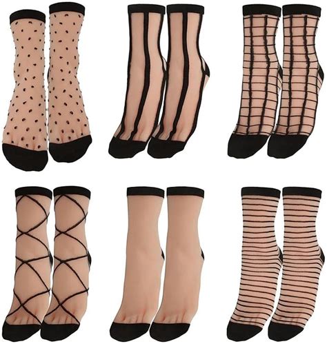 Cooluxu Sheer Socks Women Lace Trouser Mesh Socks