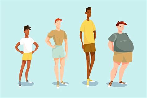 남성 바디 셰이프 컬렉션 무료 벡터