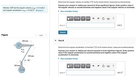 Solved Determine The Angular Velocity Of Member CD At The Chegg