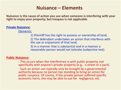 Nuisance Elements Study Notes Communication Docsity