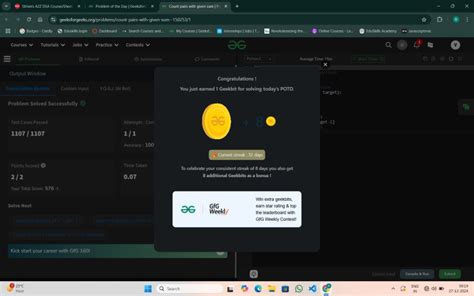 Day 32 Of The 160 Day Challenge At Geeksforgeeks Count Pairs With