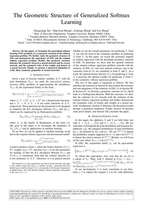 Pdf The Geometric Structure Of Generalized Softmax Learning